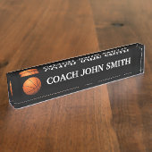 Elegant Black Basketball Coach Desk Name Plate | Zazzle