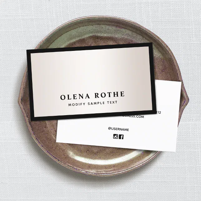 Elegant Black Border Satin Gold Professional Calling Card | Zazzle