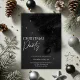 Elegant Black Botanical Christmas Party Invitation | Zazzle