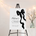 Elegant Black Bow Grad Party Welcome Sign | Zazzle