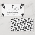 Elegant Black Bow Guess How Many Bows Game Enclosure Card | Zazzle