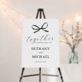 Elegant Black Bow Wedding Welcome Sign | Zazzle