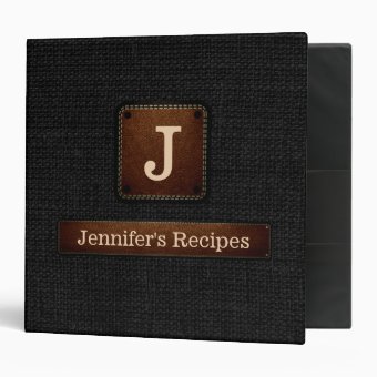 Elegant Black Burlap Look Binder | Zazzle