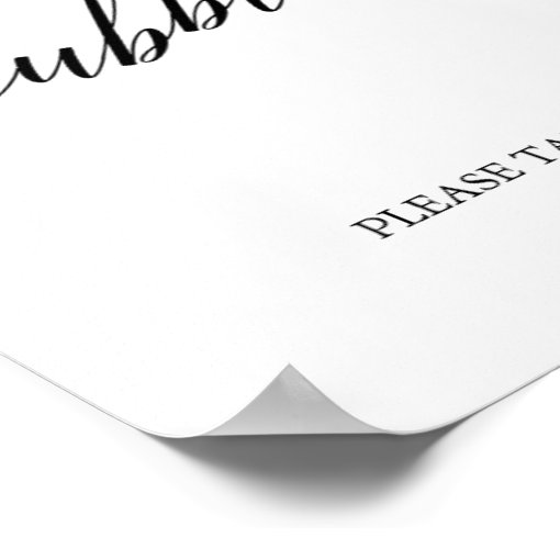 Elegant Black Calligraphy Bubbles Sign | Zazzle