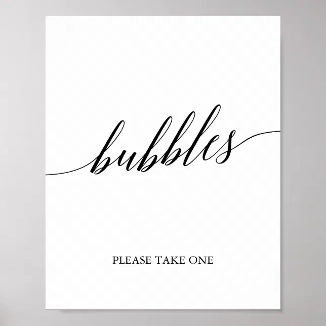 Elegant Black Calligraphy Bubbles Sign | Zazzle