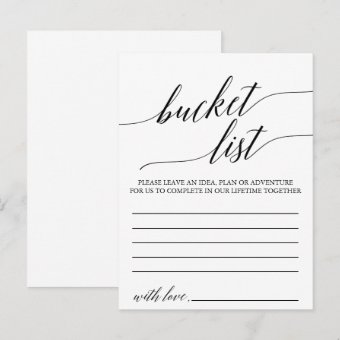 Elegant Black Calligraphy Bucket List Cards | Zazzle