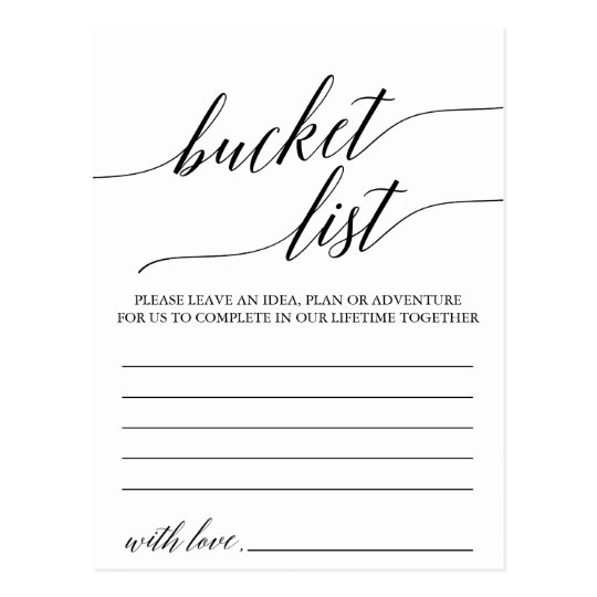 Elegant Black Calligraphy Bucket List Cards | Zazzle.com
