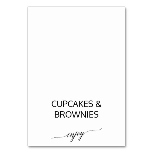 Elegant Black Calligraphy Buffet Food Labels Table Number | Zazzle
