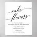 Elegant Black Calligraphy Cake Flavors Sign | Zazzle