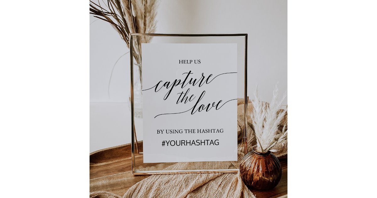 Elegant Black Calligraphy Capture The Love Sign | Zazzle