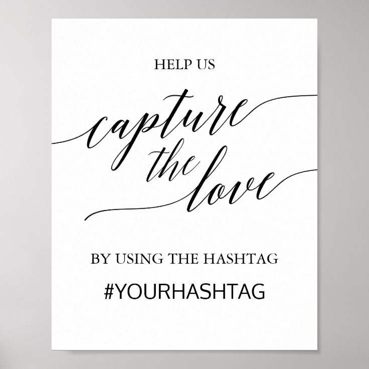 Elegant Black Calligraphy Capture The Love Sign | Zazzle