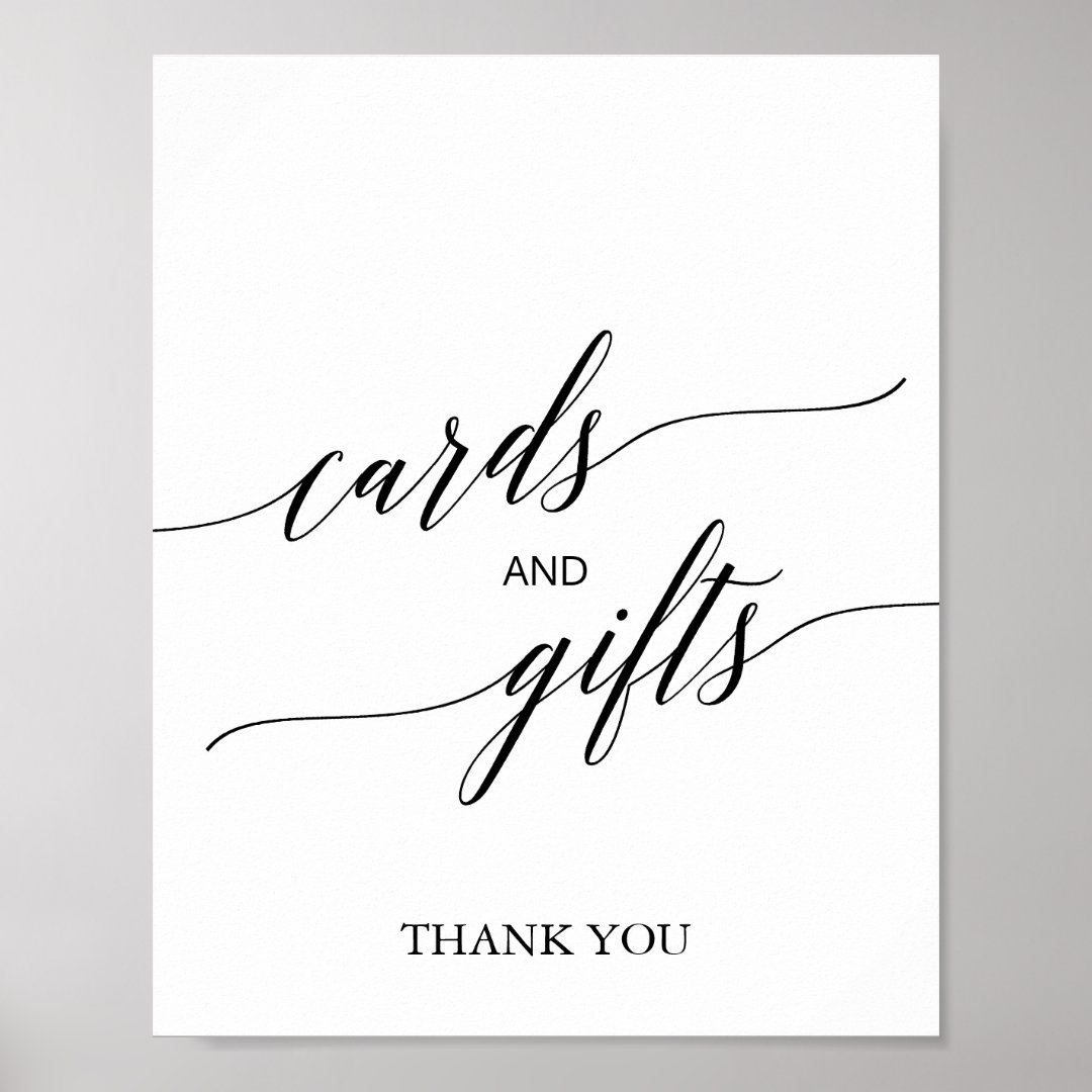 Elegant Black Calligraphy Cards and Gifts Sign | Zazzle