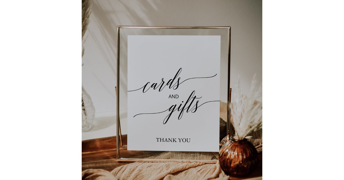 Elegant Black Calligraphy Cards and Gifts Sign | Zazzle