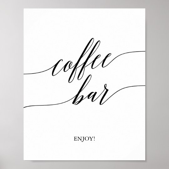 Elegant Black Calligraphy Coffee Bar Sign | Zazzle.com