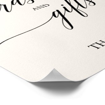 Elegant Black Calligraphy Cream Cards and Gifts Poster | Zazzle