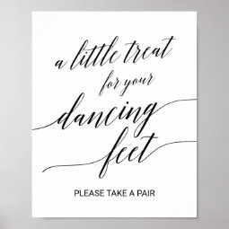Elegant Black Calligraphy Dancing Feet Sign | Zazzle