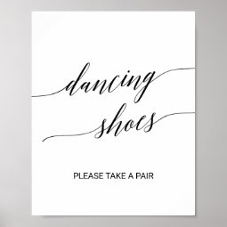 Elegant Black Calligraphy Dancing Shoes Sign | Zazzle