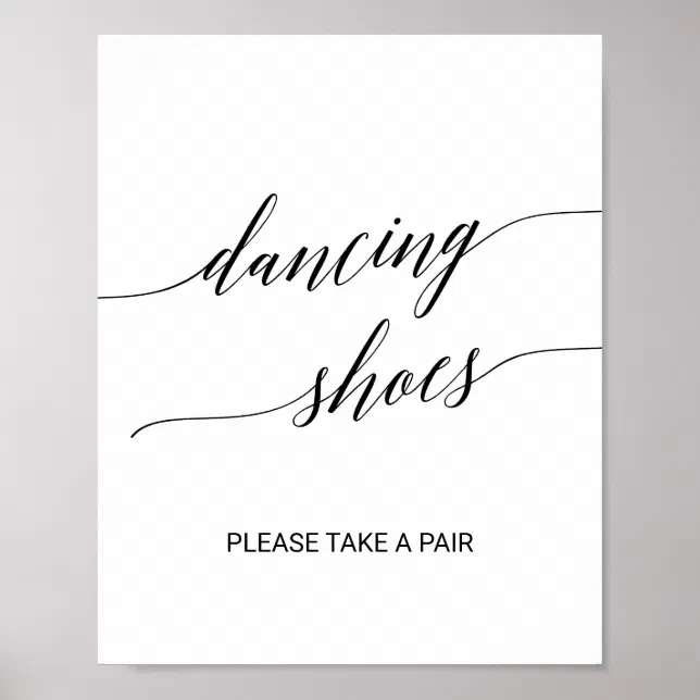 Elegant Black Calligraphy Dancing Shoes Sign | Zazzle
