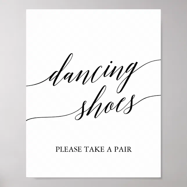 Elegant Black Calligraphy Dancing Shoes Sign | Zazzle