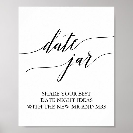 Elegant Black Calligraphy Date Jar Sign | Zazzle.com