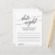 Elegant Black Calligraphy Date Night Idea Cards | Zazzle