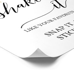 Elegant Black Calligraphy Floral Shake It Sign | Zazzle