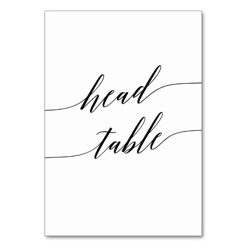 Elegant Black Calligraphy Head Table Number | Zazzle