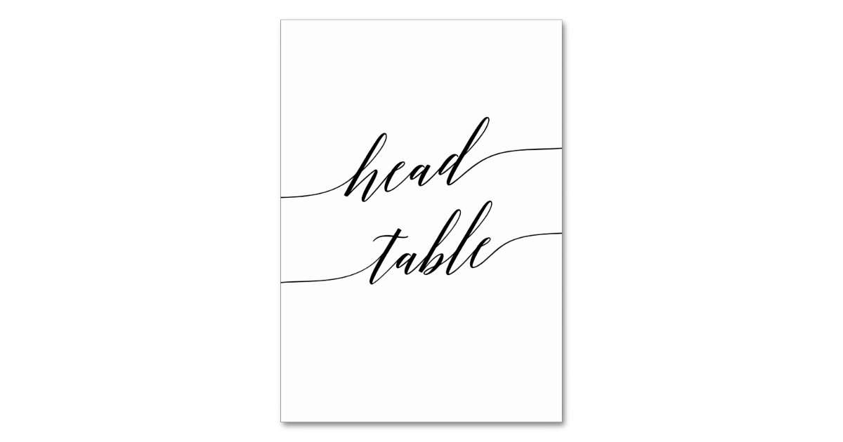Elegant Black Calligraphy Head Table Number | Zazzle.com