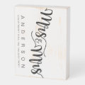 Elegant Black Calligraphy Mrs. and Mrs. Wedding Wooden Box Sign | Zazzle