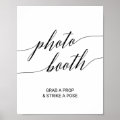 Elegant Black Calligraphy Photo Booth Sign | Zazzle