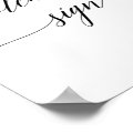 Elegant Black Calligraphy Please Sign Poster | Zazzle