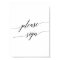 Elegant Black Calligraphy Please Sign Poster | Zazzle