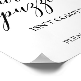 Elegant Black Calligraphy Puzzle Guestbook Sign | Zazzle