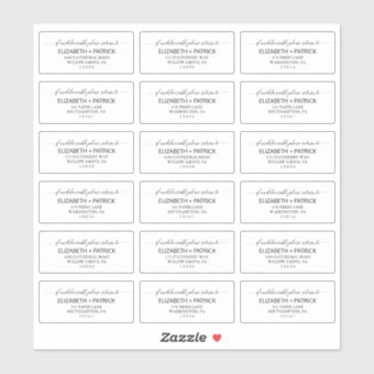 Elegant Black Calligraphy Return Address Labels | Zazzle