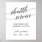 Elegant Black Calligraphy Shuttle Service Sign | Zazzle