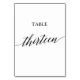 Elegant Black Calligraphy Table Number Thirteen | Zazzle
