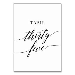 Elegant Black Calligraphy Table Number Thirty Five | Zazzle