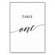 Elegant Black Calligraphy Table One Table Number | Zazzle
