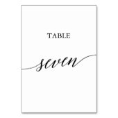 Elegant Black Calligraphy Table Seven Table Number | Zazzle