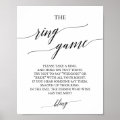 Elegant Black Calligraphy The Ring Game Sign | Zazzle