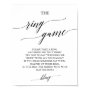 Elegant Black Calligraphy The Ring Game Sign | Zazzle
