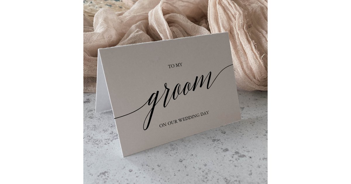 Elegant Black Calligraphy To My Groom Card | Zazzle