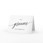 Elegant Black Calligraphy To My Groom Card | Zazzle