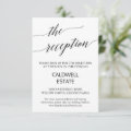 Elegant Black Calligraphy Wedding Reception Card | Zazzle