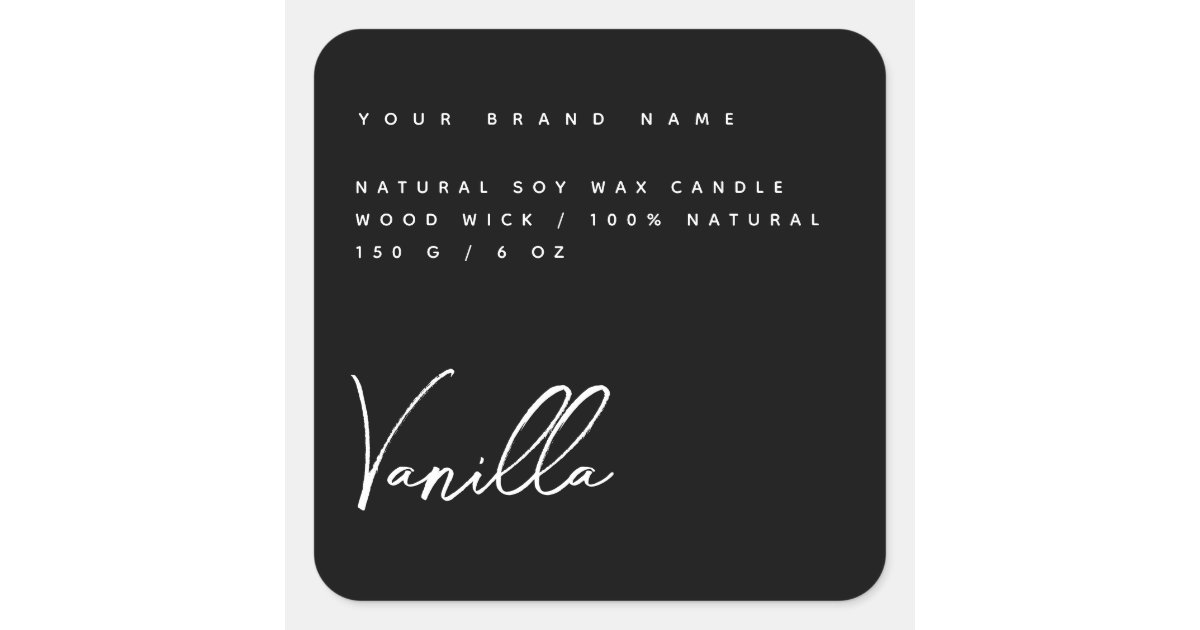 Elegant black candle product label | Zazzle