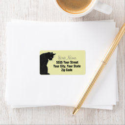 Elegant Black Cat Address Labels | Zazzle