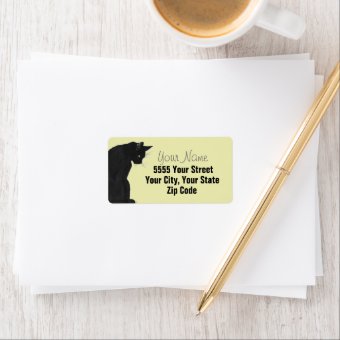 Elegant Black Cat Address Labels | Zazzle