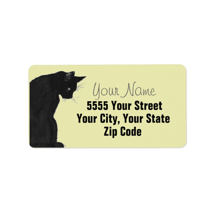 Elegant Black Cat Address Labels | Zazzle