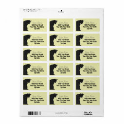 Elegant Black Cat Address Labels | Zazzle