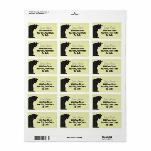 Elegant Black Cat Address Labels | Zazzle